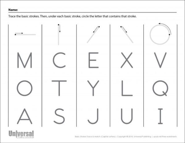Basic Strokes Activities | Free Printables - Universal Publishing