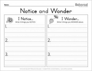 Notice & Wonder | Free Printables - Universal Publishing